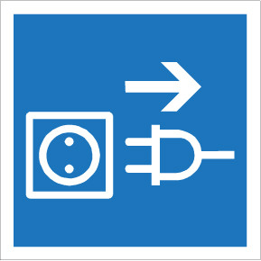 Disconnect Main Plug from Outlet Mandatory - IMO Glow Label