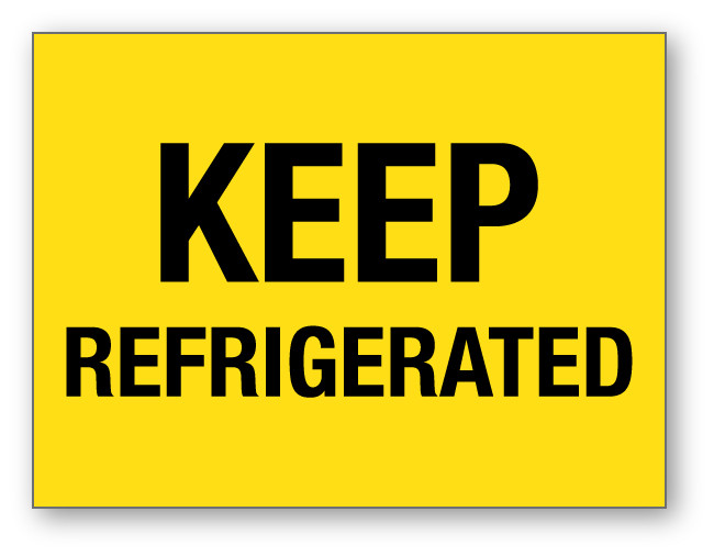 Keep Refrigerated Yellow - Shipping Label | Creative Safety Supply