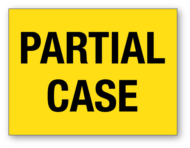 Partial Case Yellow - Shipping Label