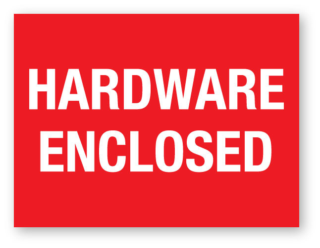 Hardware Enclosed Red - Shipping Label