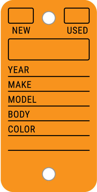 New-Used Orange - Auto Dealership Key Tags