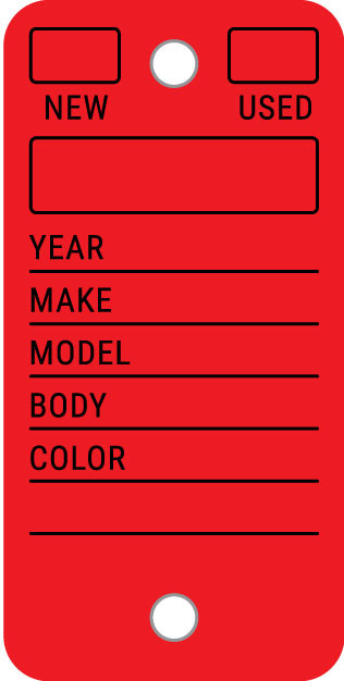 New-Used Red - Auto Dealership Key Tags