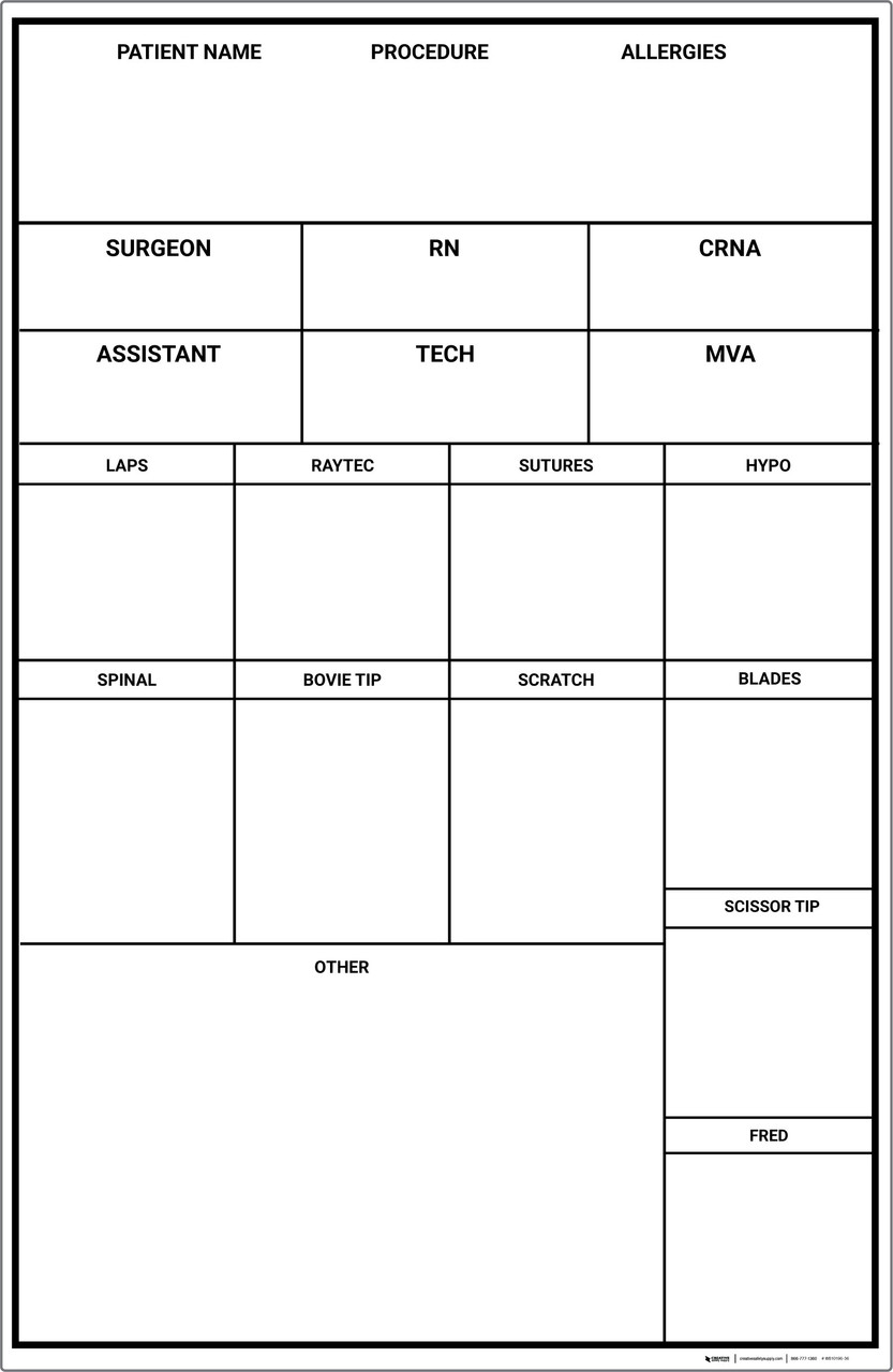 OP-Room Portrait Whiteboard