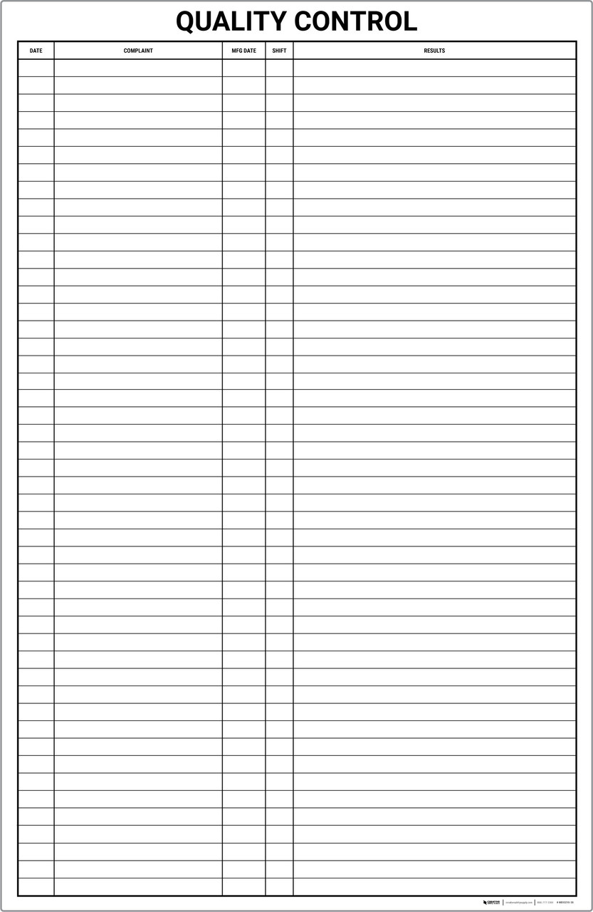 Quality Control Portrait Whiteboard