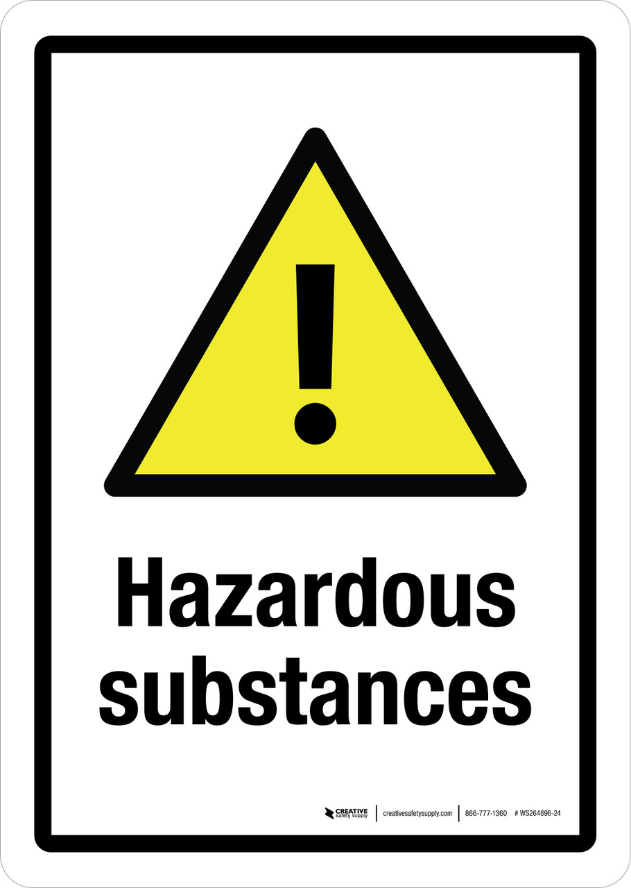 Hazardous Substances with Hazard Icon Portrait - Wall Sign