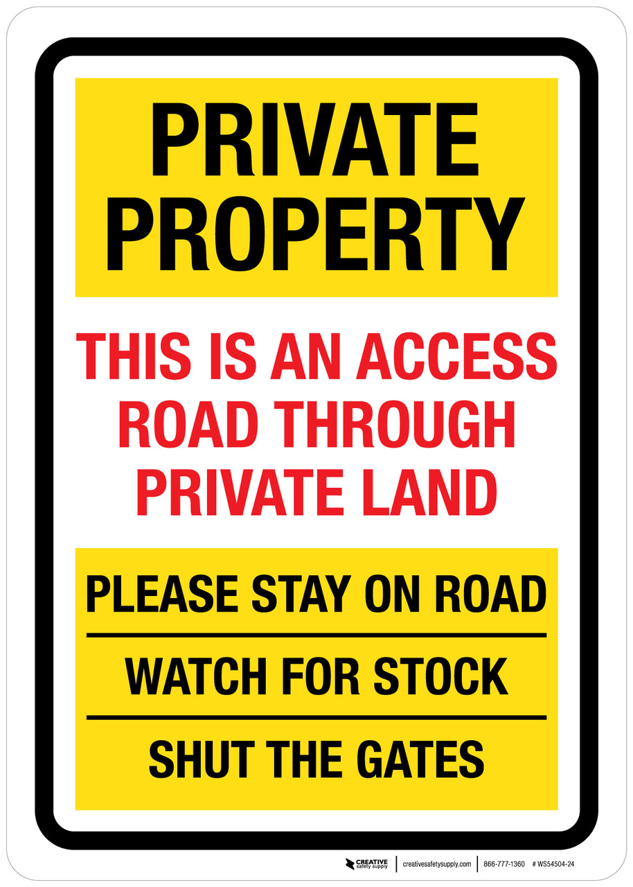 Private Property: This Is An Access Road Through Private Land Portrait ...