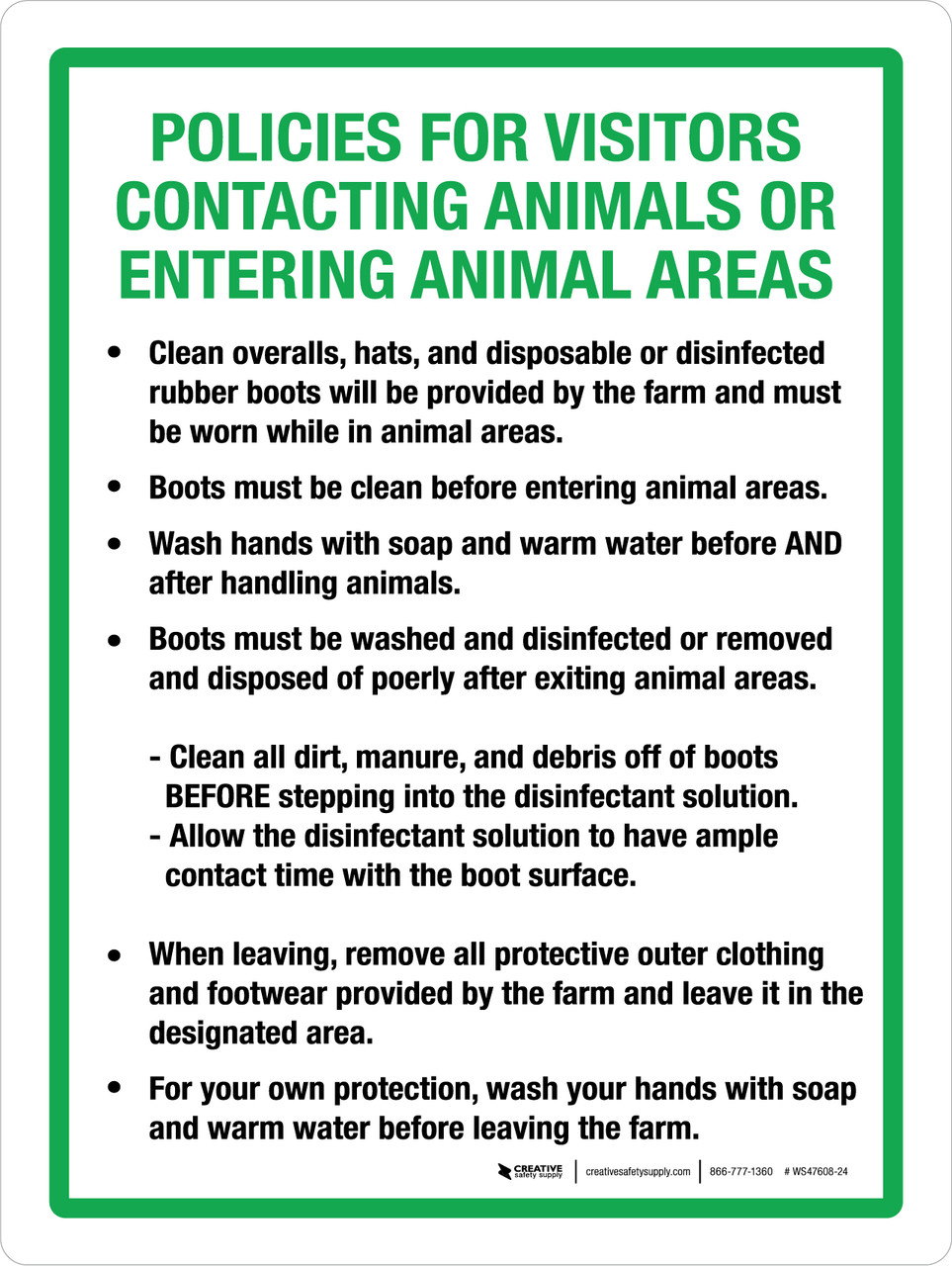 Policies For Visitors Contacting Animals Or Entering Animal Areas ...