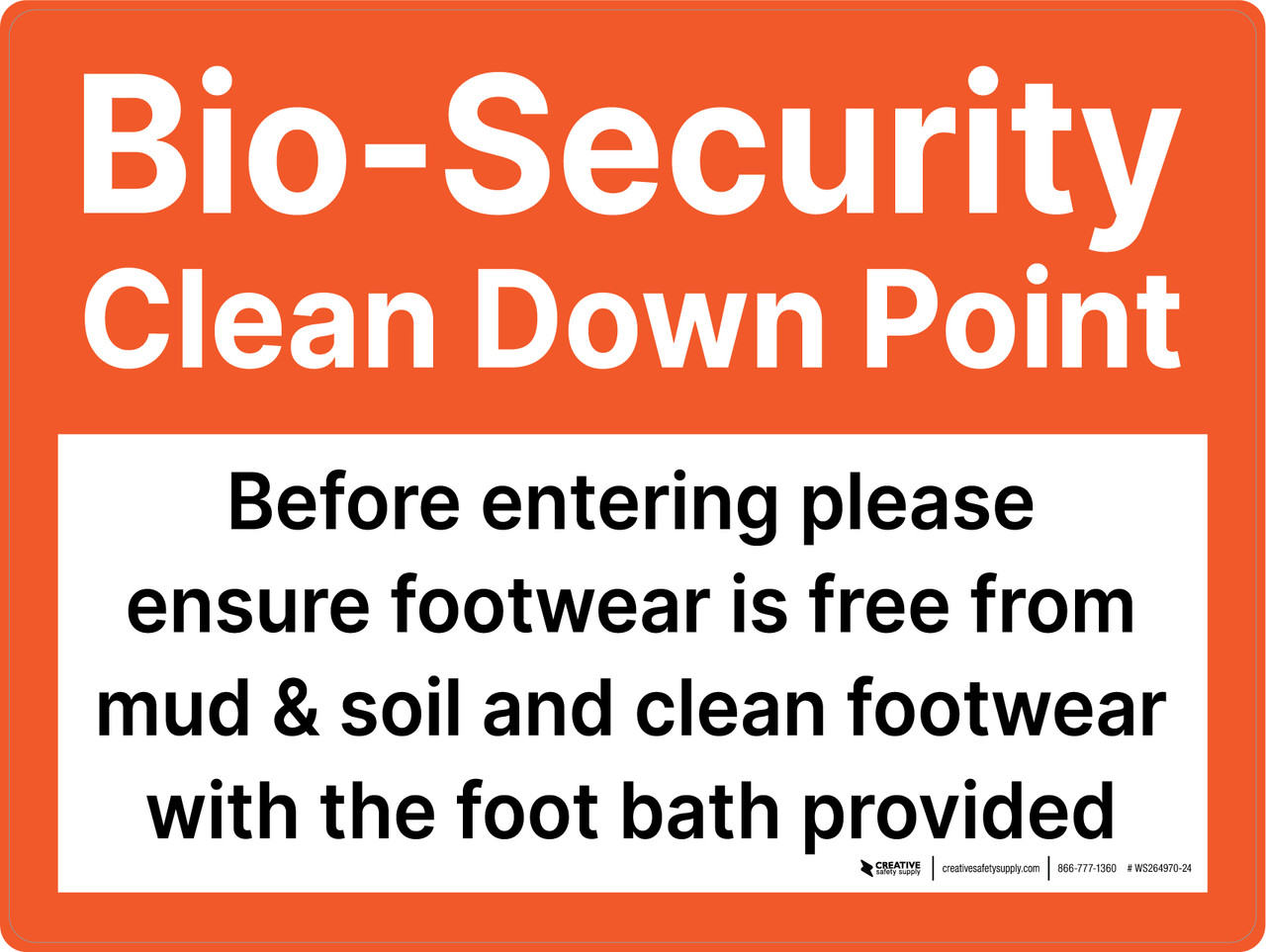 Bio-Security Clean Down Point Landscape - Wall Sign