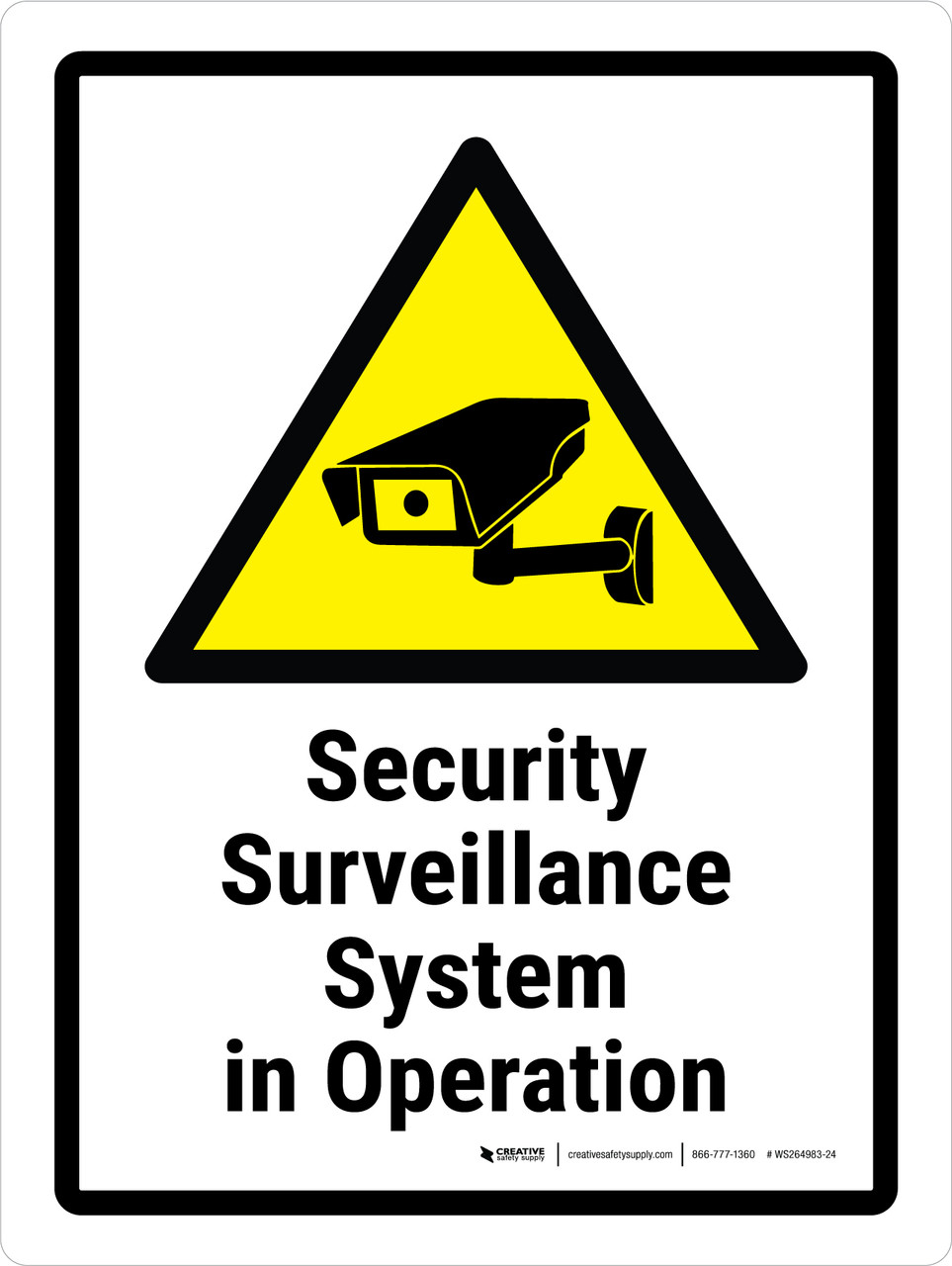 Security Surveillance System In Operation Portrait - Wall Sign ...