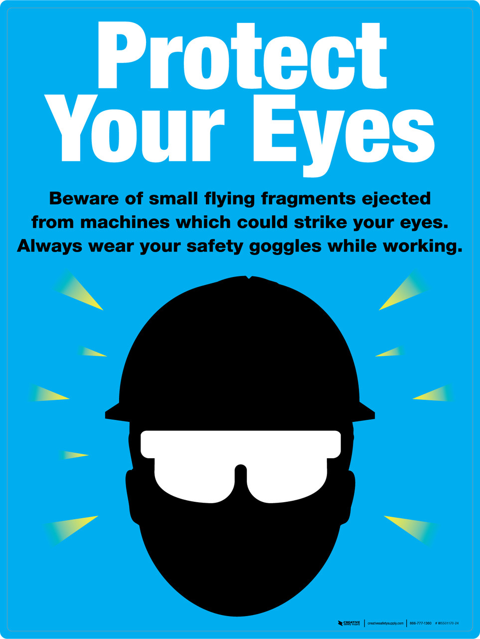 Protect Your Eyes - Beware of Small Flying Fragments Portrait - Wall ...