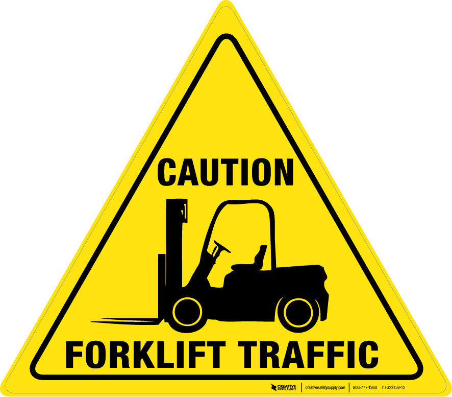 Caution: Forklift Traffic Yield - Floor Sign | Creative Safety Supply