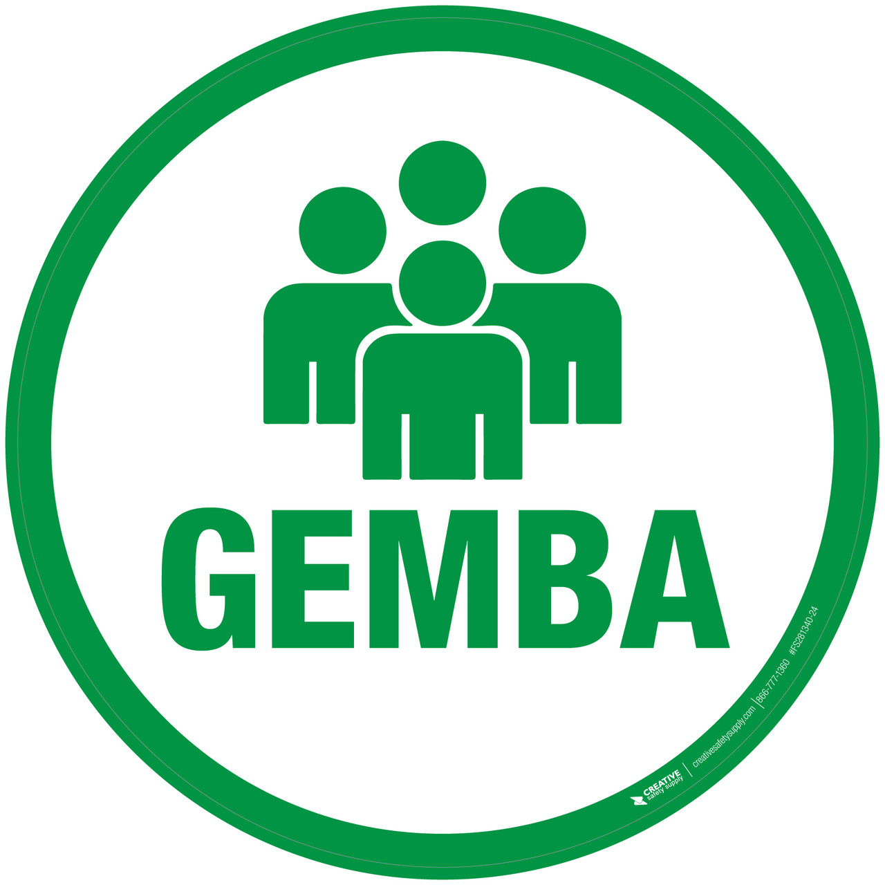 Gemba Green with Icon Circular - Floor Sign