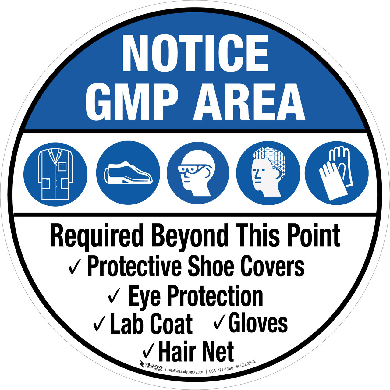 Notice Gmp Area Ppe Required Beyond This Point With Icons Circular