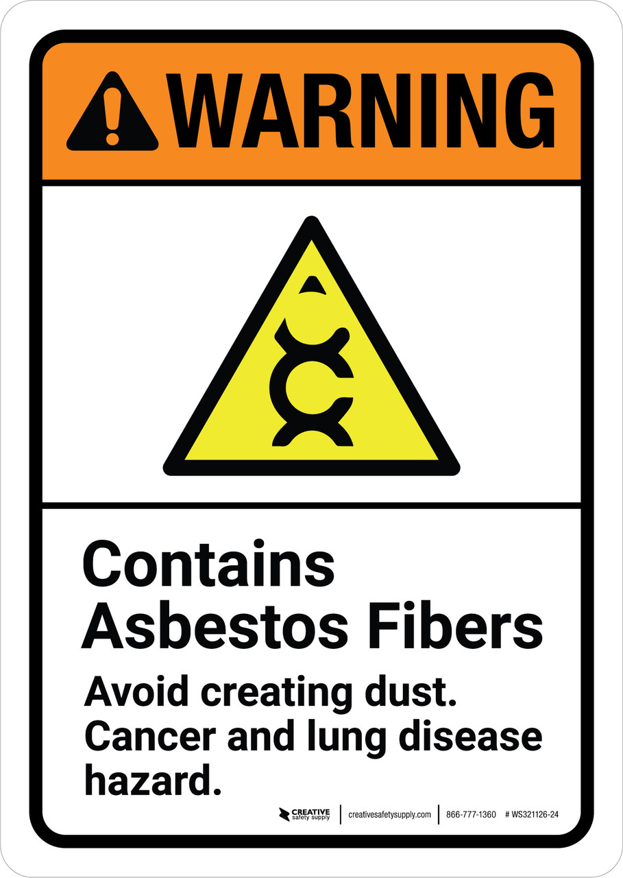 Warning: ANSI Contains Asbestos Fibers - Avoid Creating Dust Cancer And ...