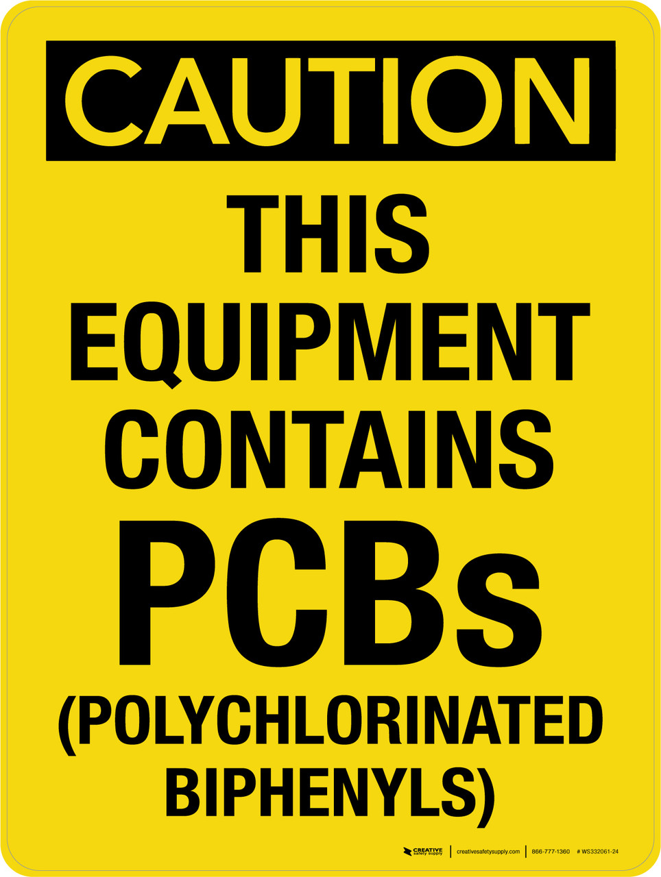 Caution: This Equipment Contains PCBs (Polychlorinated Biphynyls ...