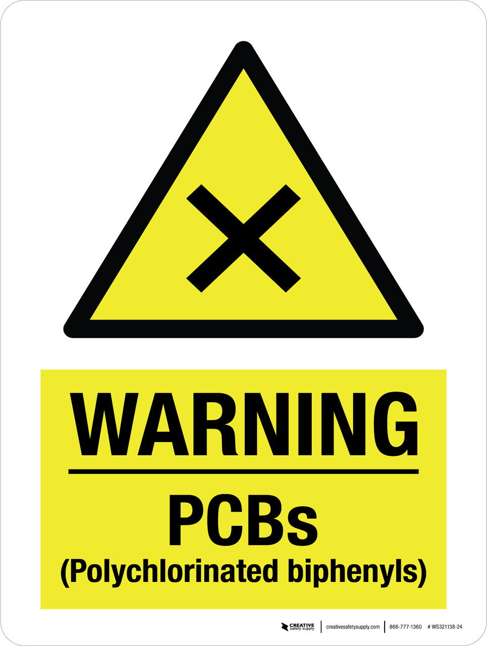 Warning: PCBs Polychlorinated Biphenyls Landscape - Wall Sign ...