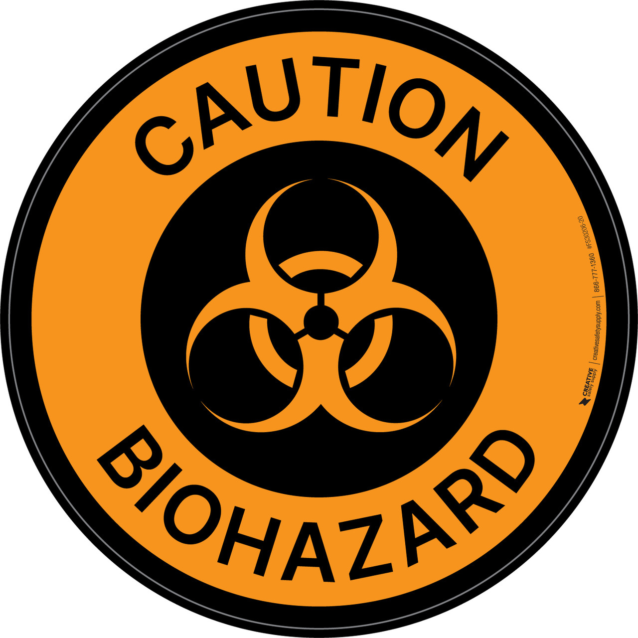 Caution - Biohazard with Icon Circular - Floor Sign