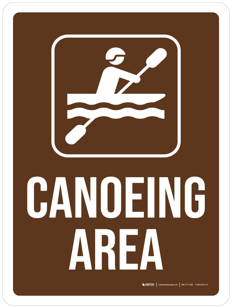 Canoeing Area with Icon Portrait - Wall Sign