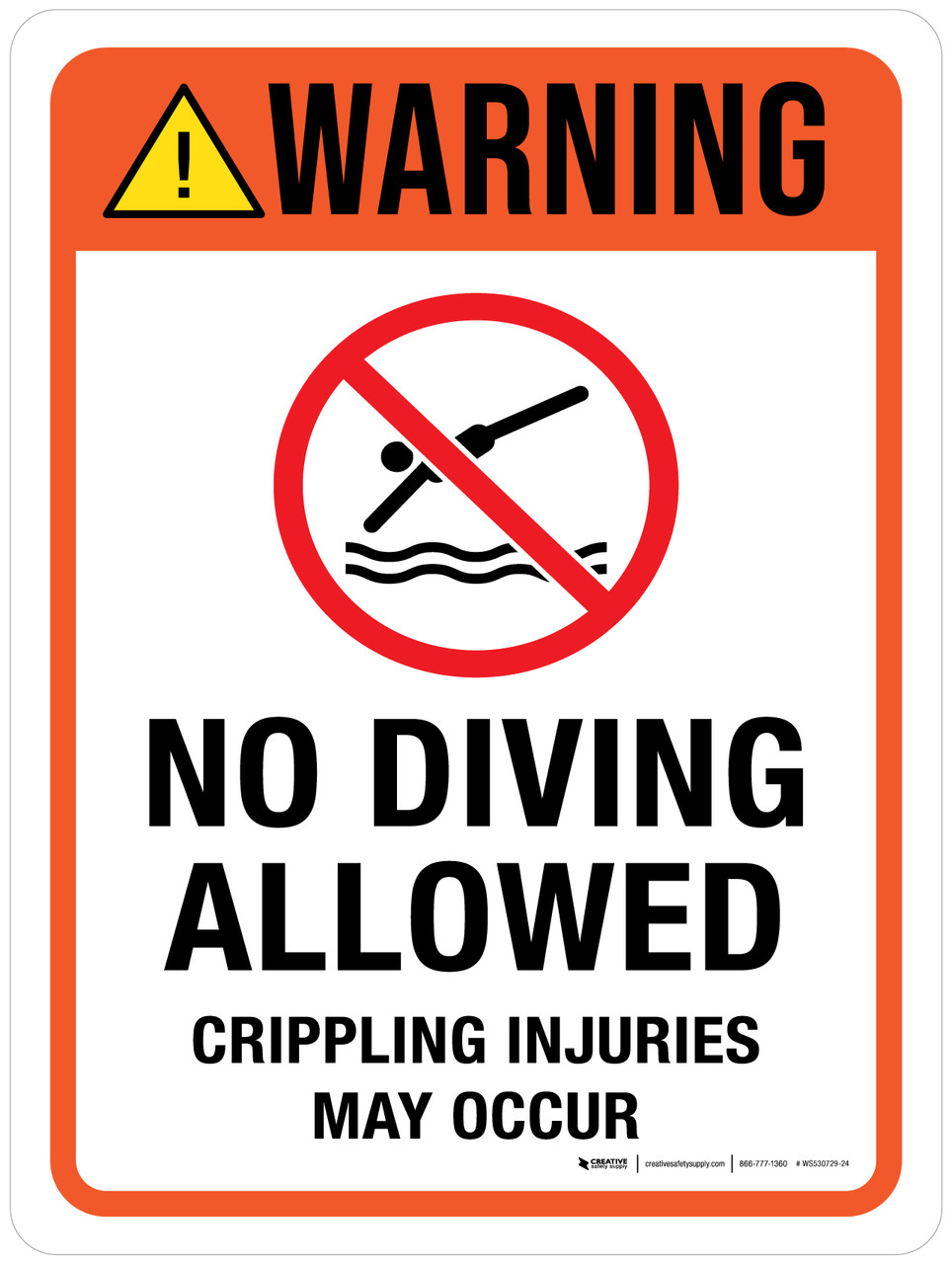 Warning: No Diving Allowed Crippling Injuries May Occur with Icon ...