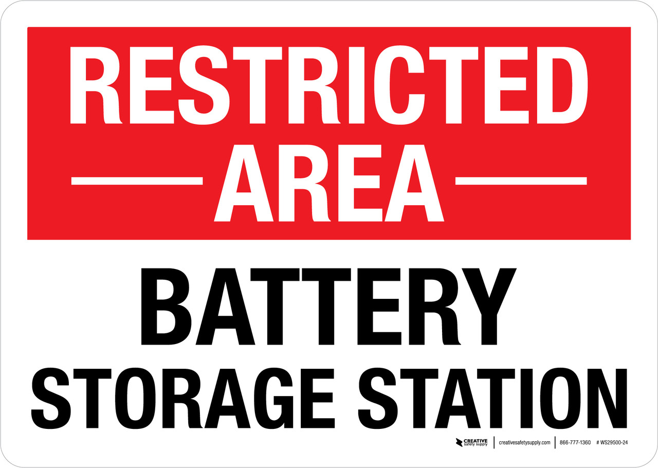 Restricted Area: Battery Storage Station - Wall Sign