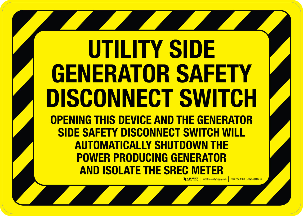 Utility Side Generator Safety Disconnect Switch - Opening This Device ...