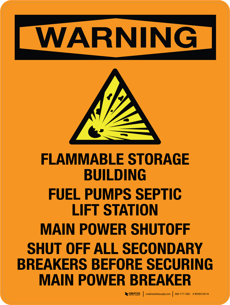 Warning: Flammable Storage Building Fuel Pumps Septic Lift Station ...