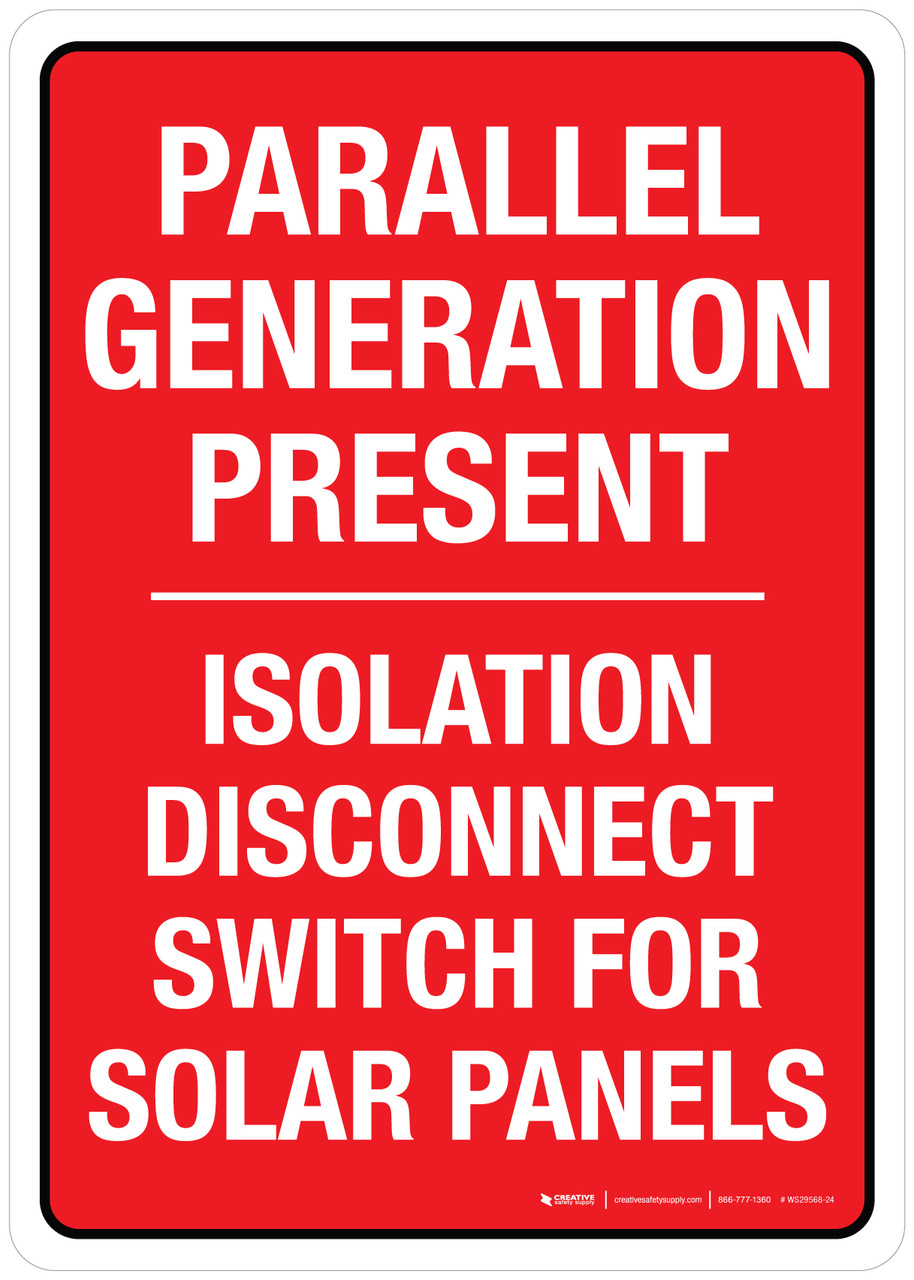 Parallel Generation Present Isolation Disconnect Switch For Solar ...