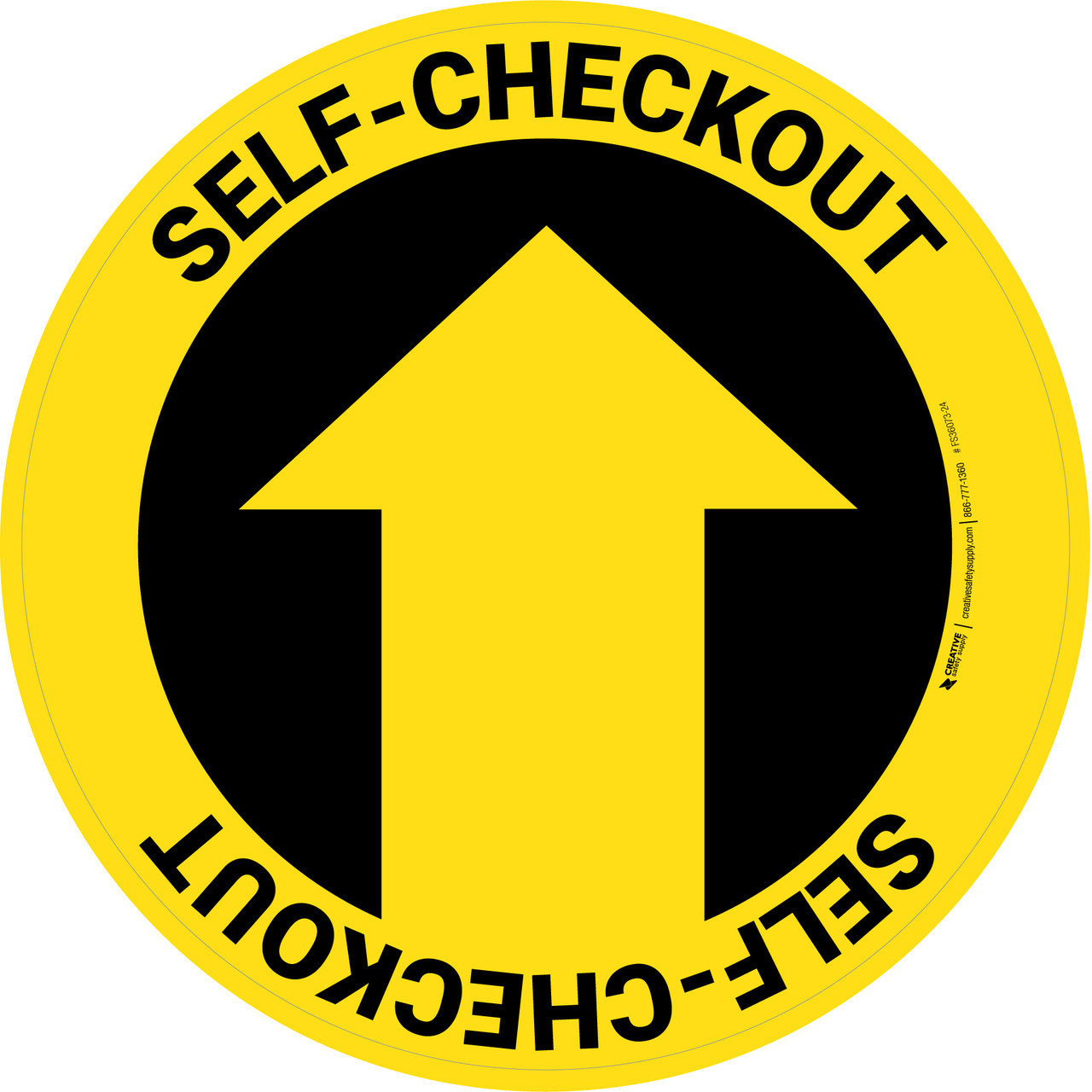Self-Checkout Yellow-Black Circular - Floor Sign