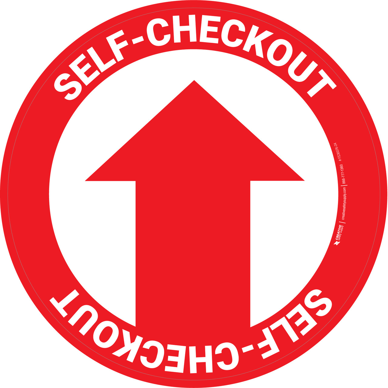 Self-Checkout Red-White Circular - Floor Sign