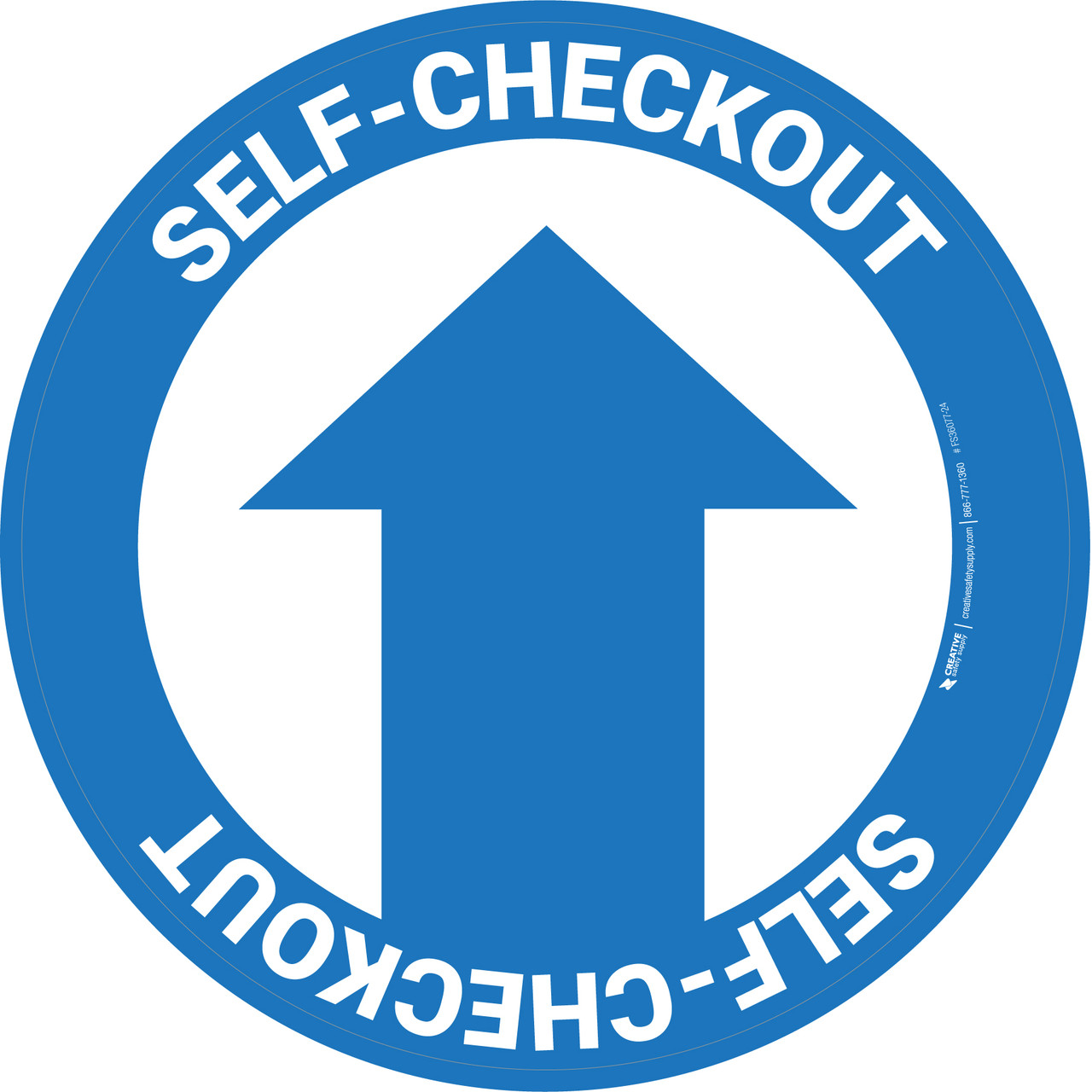 Self-Checkout Blue-White Circular - Floor Sign