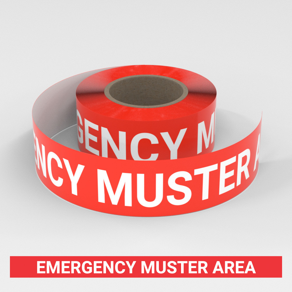 Emergency Muster Area - Smart Stripe Inline Printed Floor Tape ...