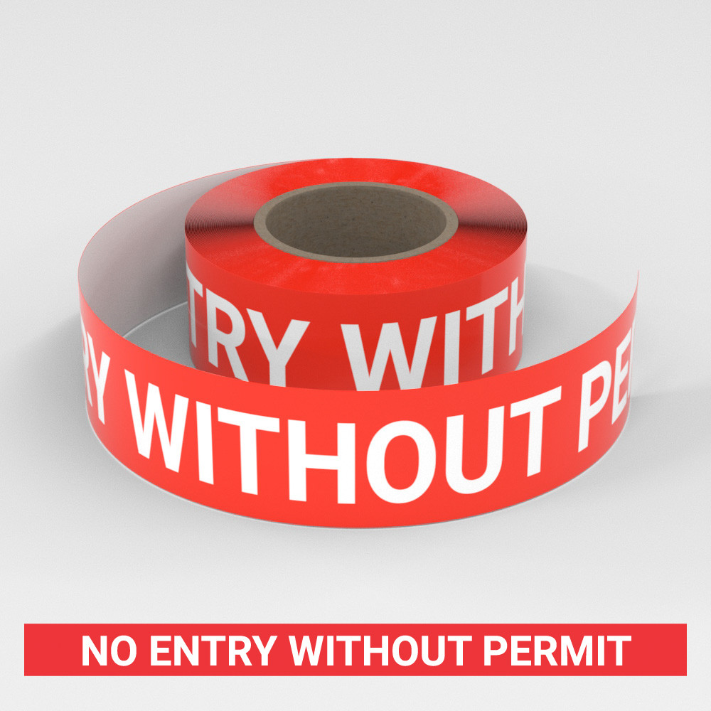 No Entry Without Permit - Smart Stripe Inline Printed Floor Tape ...