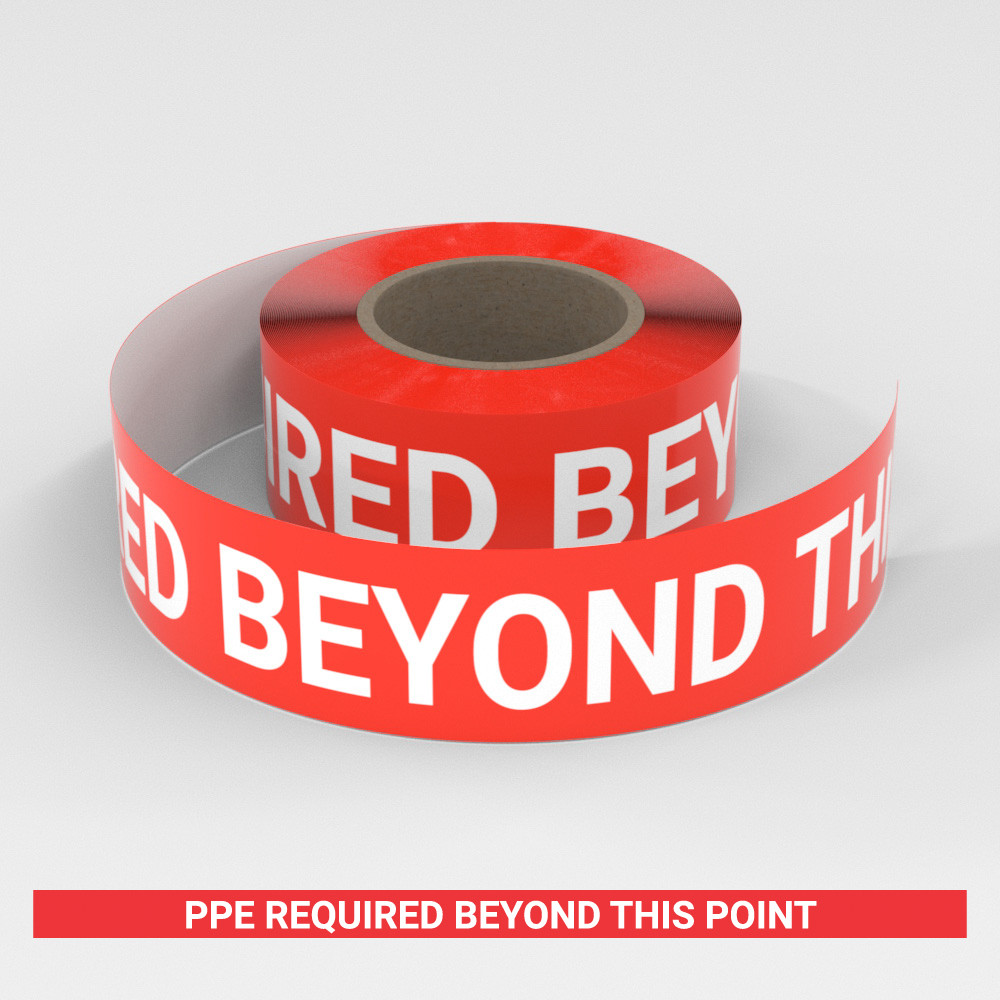 PPE Required Beyond This Point - Smart Stripe Inline Printed Floor Tape ...