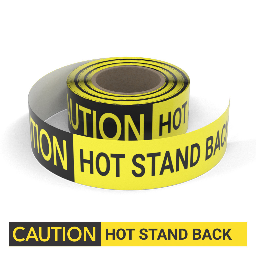 Caution: Hot Stand Back - Smart Stripe Inline Printed Floor Tape ...