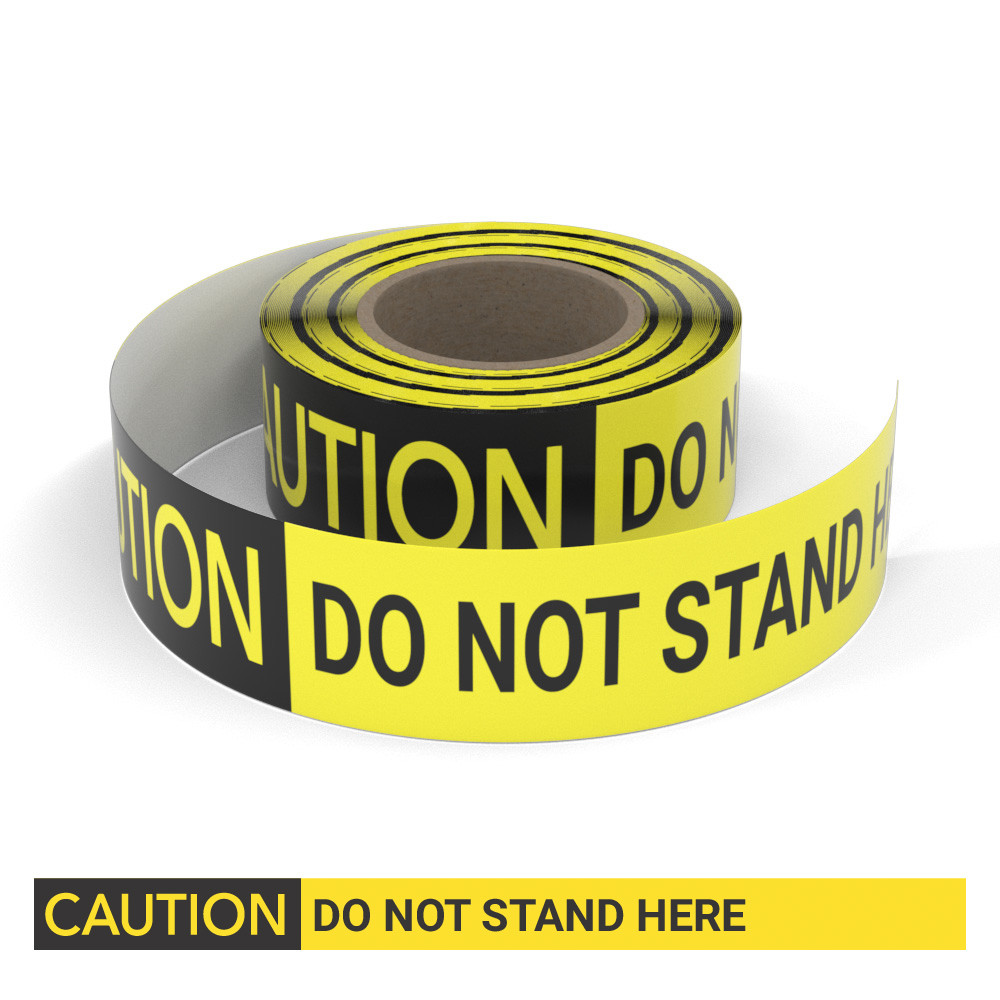 Caution: Do Not Stand Here - Smart Stripe Inline Printed Floor Tape ...