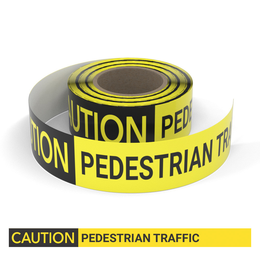 Caution: Pedestrian Traffic - Smart Stripe Inline Printed Floor Tape ...