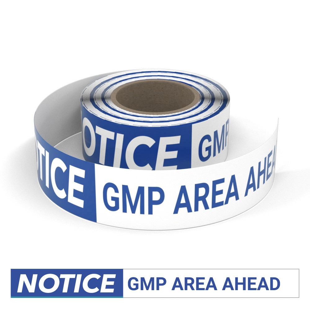 Notice: Gmp Area Ahead - Smart Stripe Inline Printed Floor Tape ...