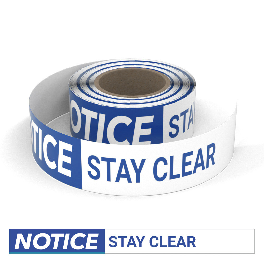 Notice: Stay Clear - Smart Stripe Inline Printed Floor Tape | Creative ...