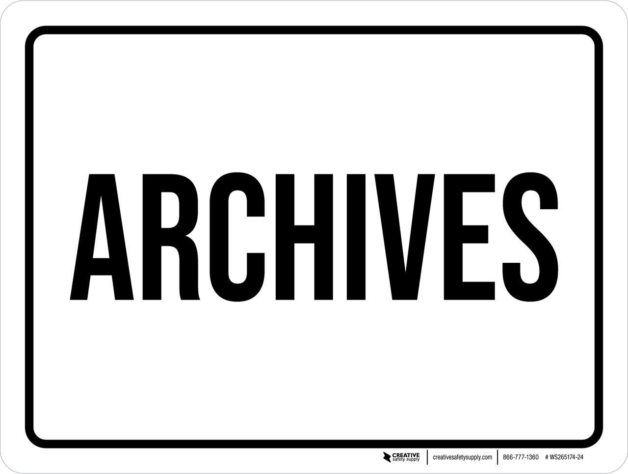 Archives White Landscape - Wall Sign