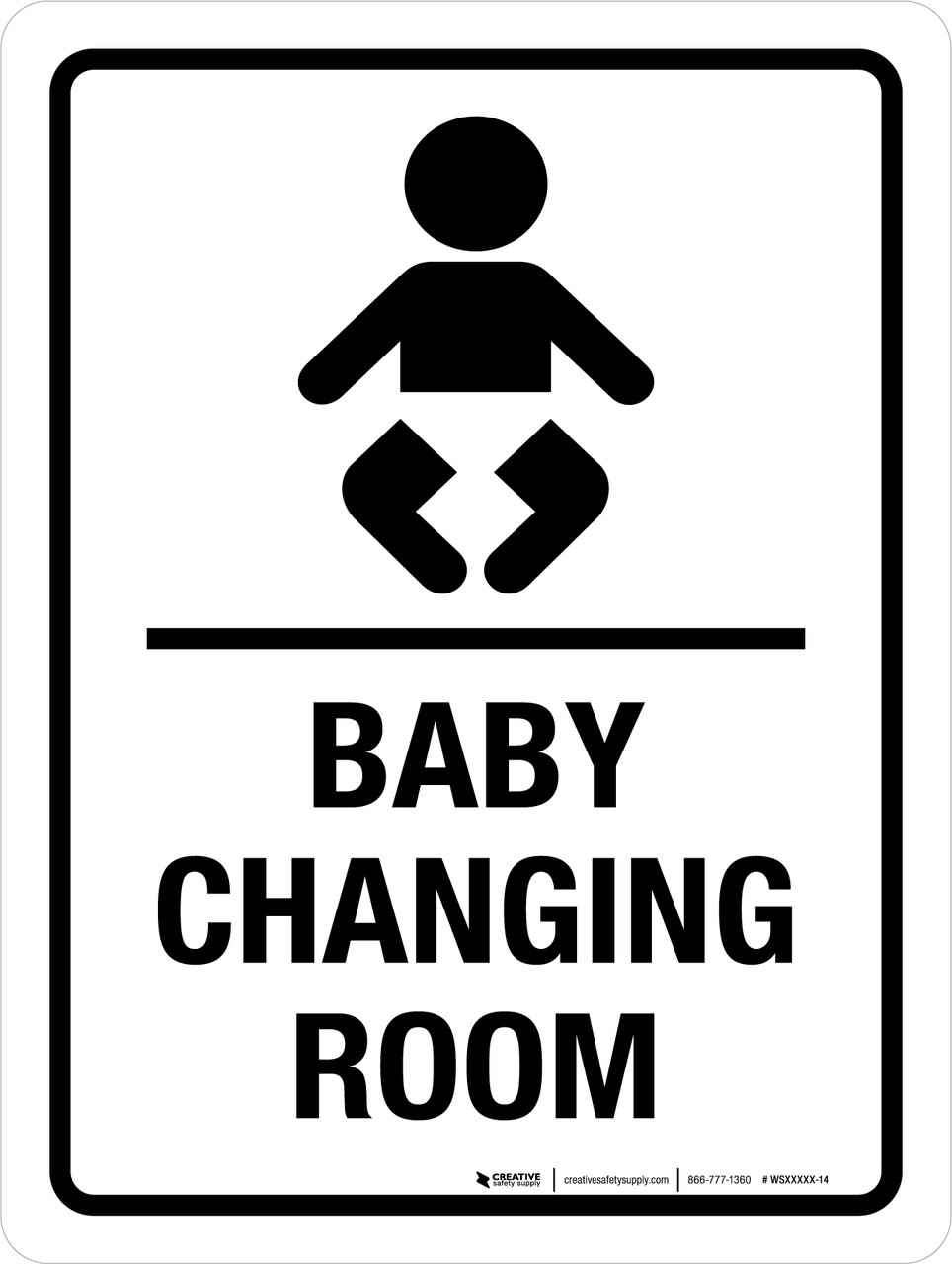 Baby Changing Room Portrait - Wall Sign