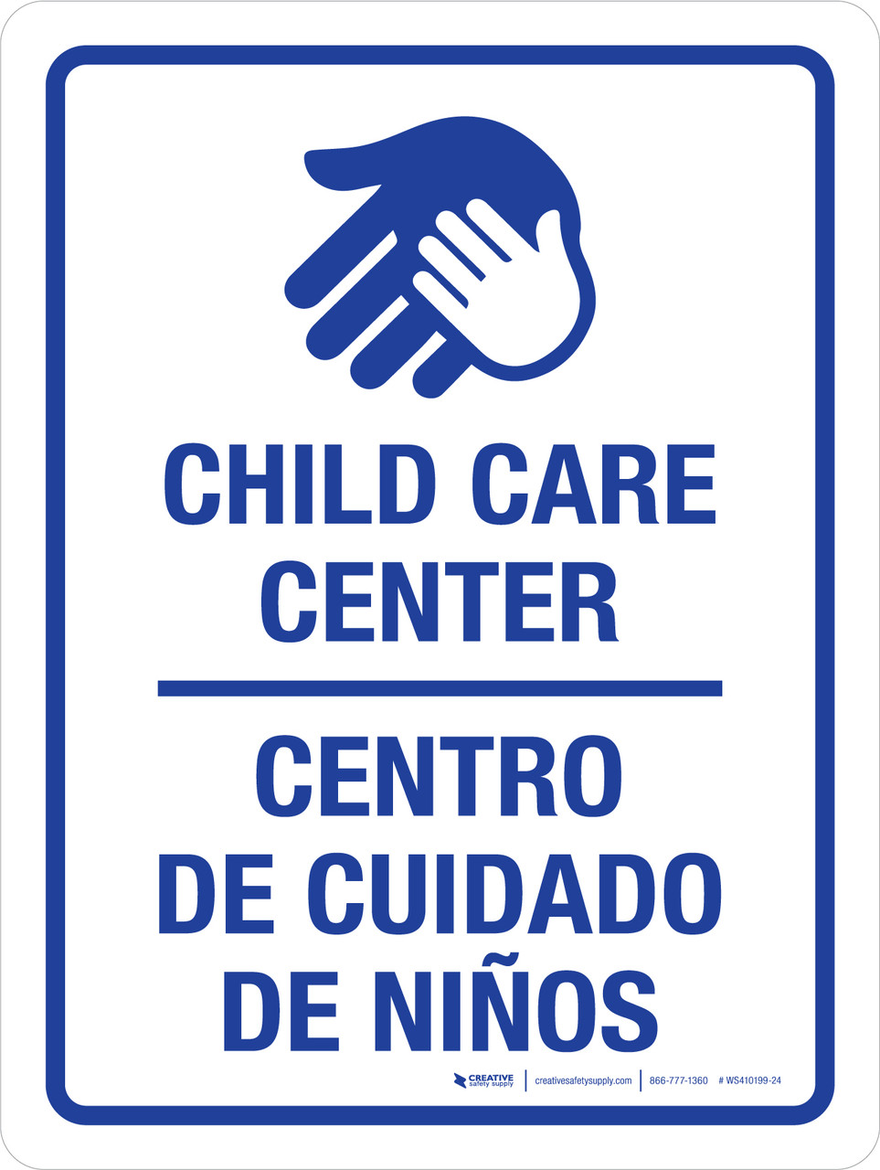 Child Care Center Bilingual Spanish Portrait - Wall Sign | Creative ...