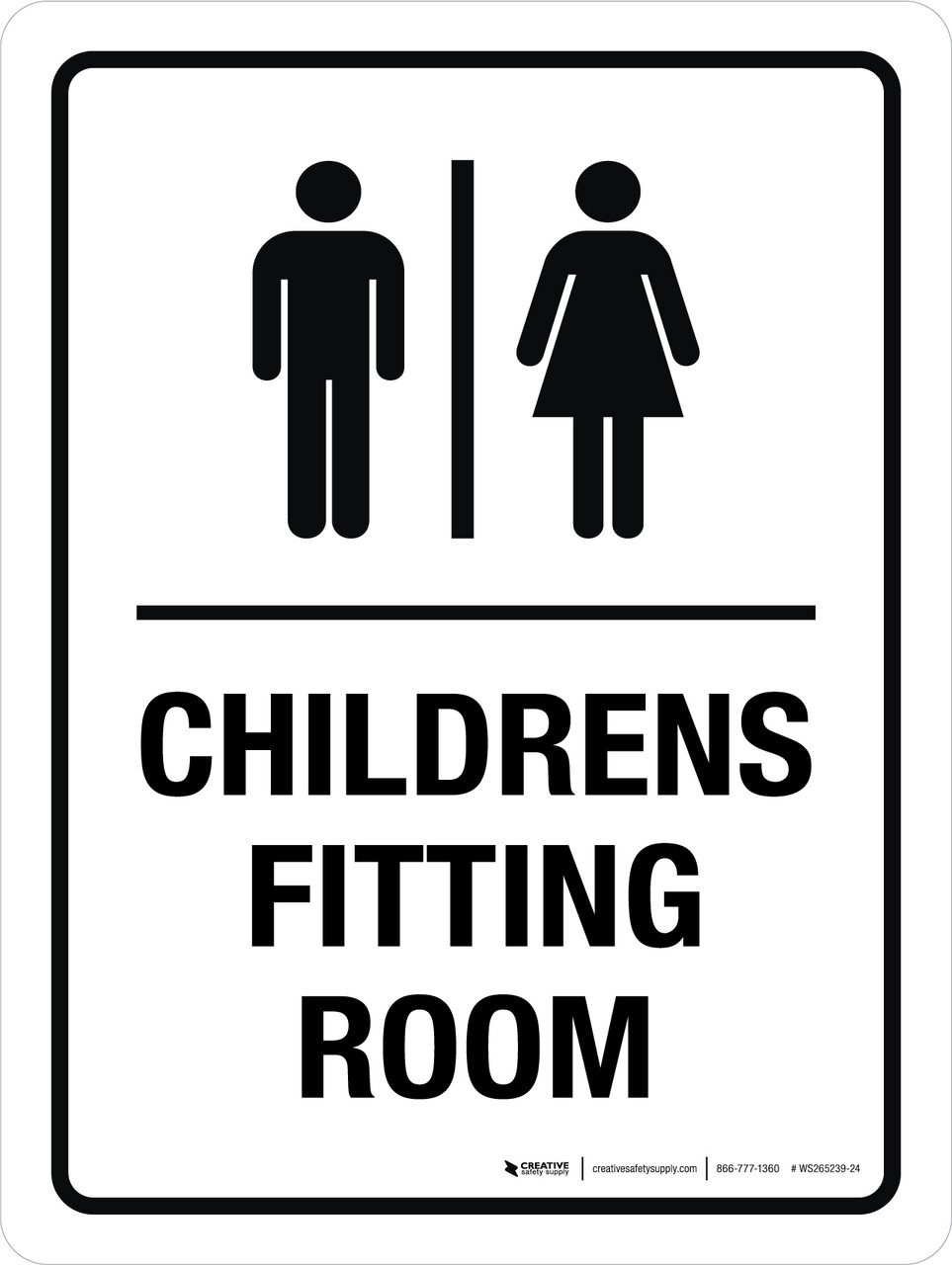 Childrens Fitting Room Portrait - Wall Sign