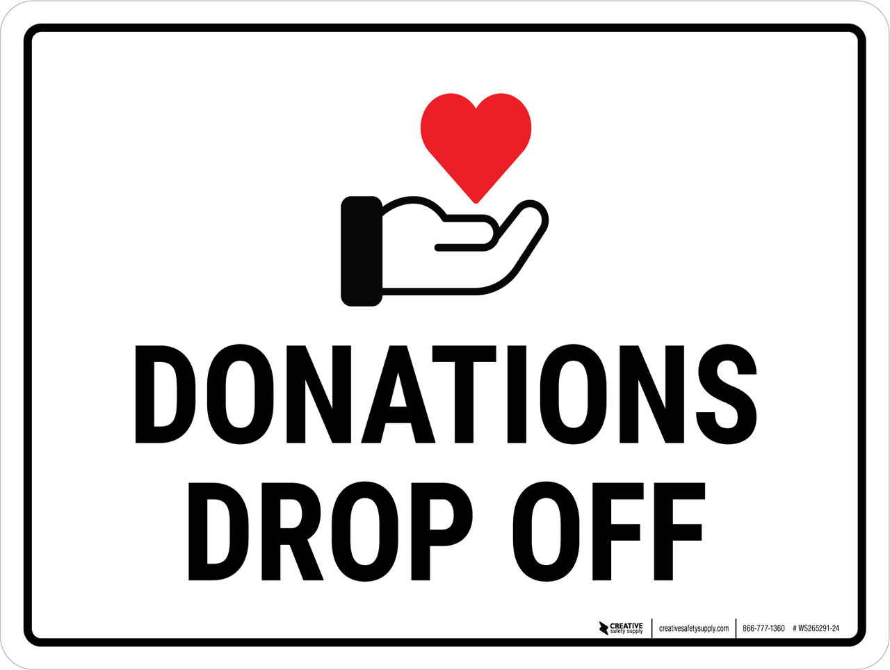 Donations Drop Off with Icon Landscape - Wall Sign