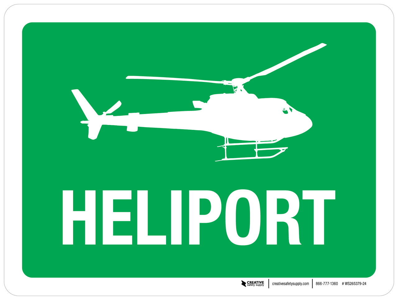 Heliport Green Landscape - Wall Sign