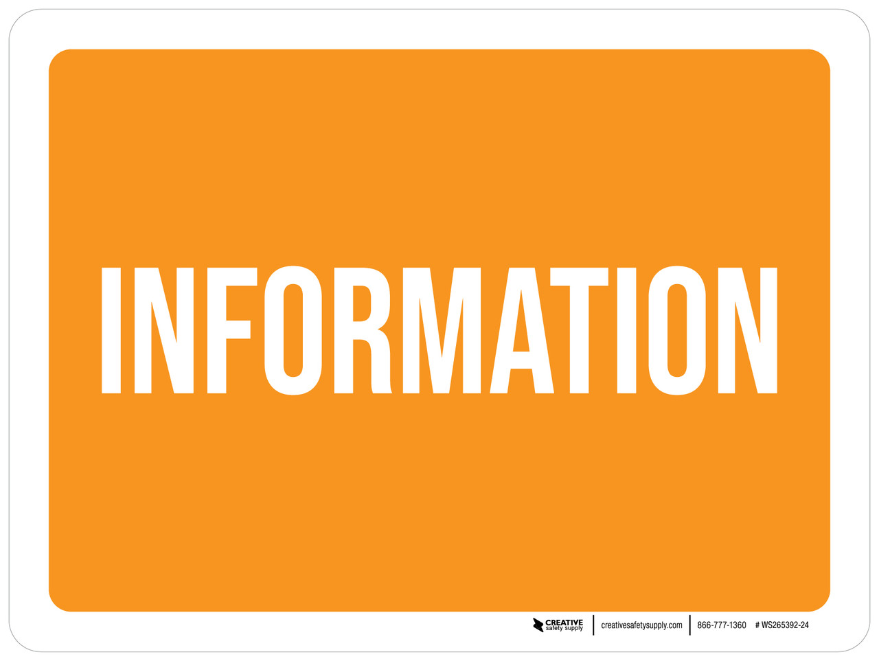 Information Orange Landscape - Wall Sign