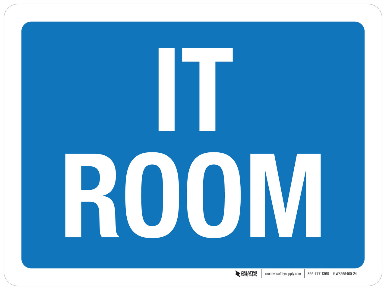 IT Room Blue Landscape - Wall Sign