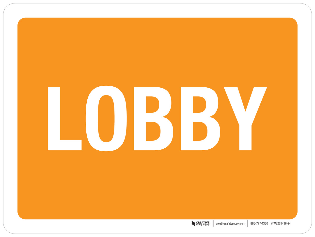 Lobby Orange Landscape - Wall Sign