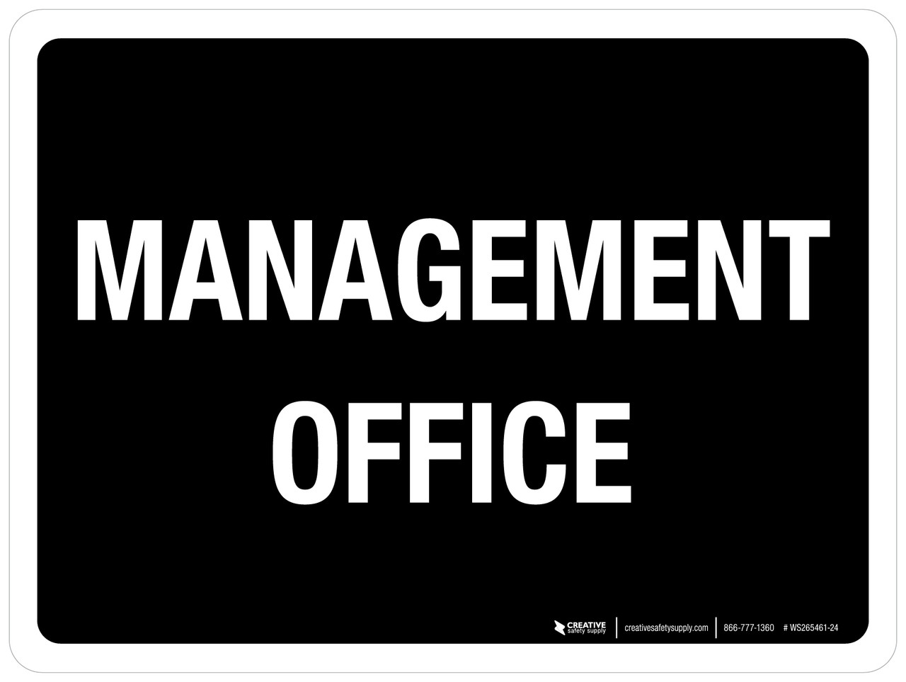 Management Office Black Landscape - Wall Sign