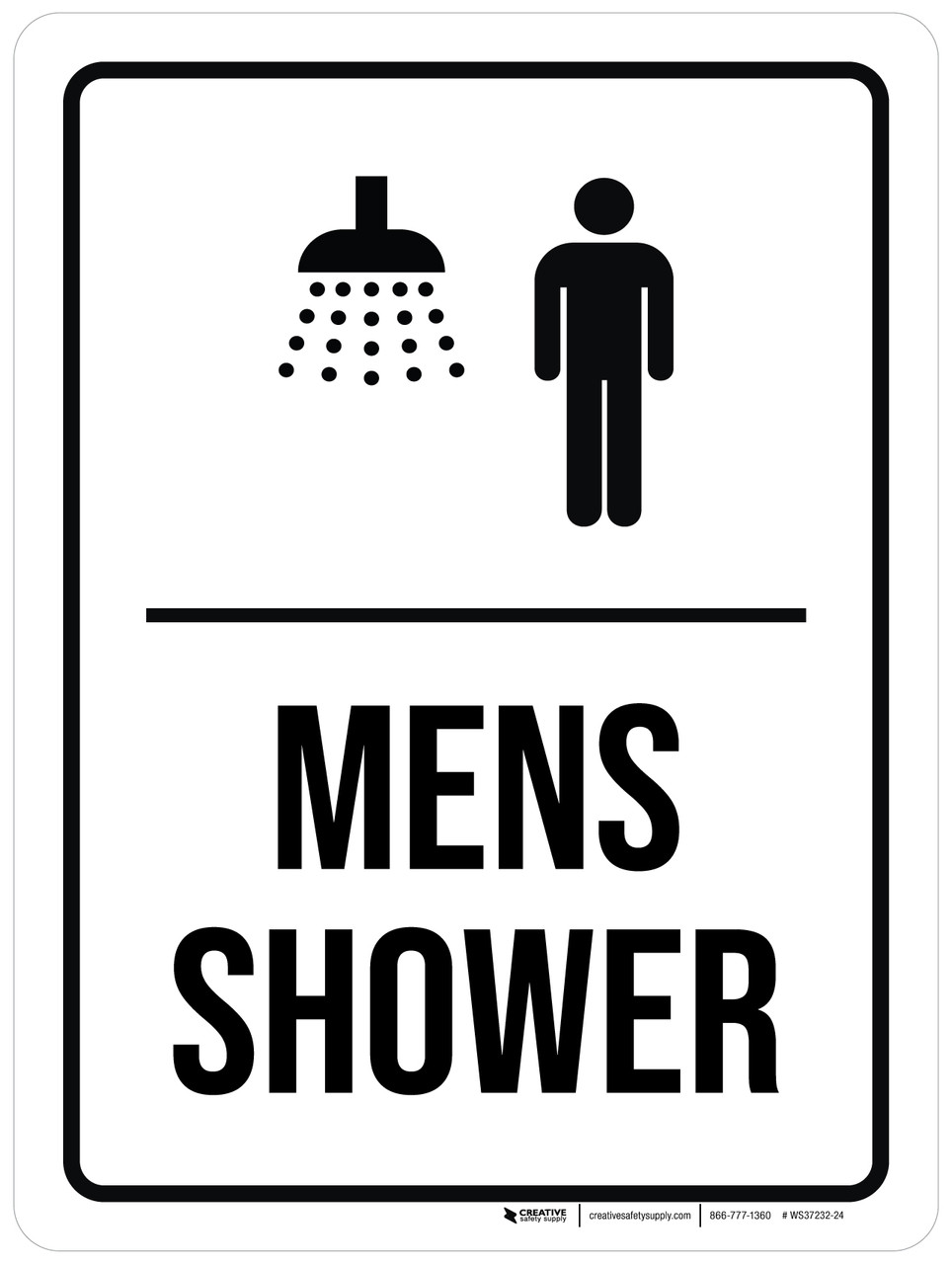 Mens Shower with Icon Portrait - Wall Sign