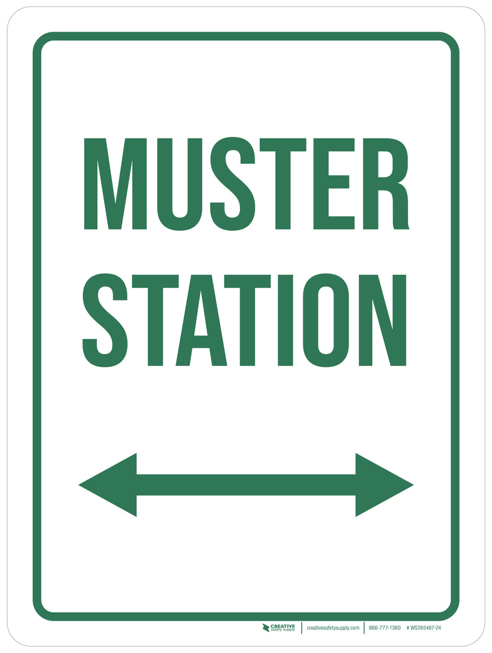 Muster Station (Double Arrow) Portrait - Wall Sign